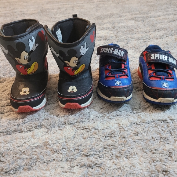 Disney | Shoes | Mickey Mouse Snow Boots And Spiderman Sneakers | Poshmark